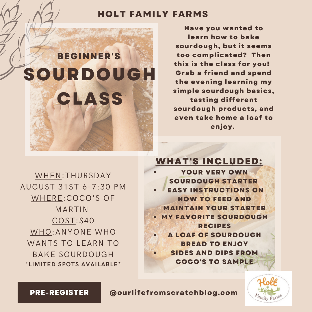 Beginner’s Sourdough Class | ourlifefromscratchblog.com